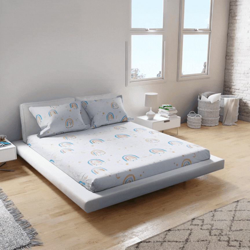 Ooh La Rainbow Bed Sheet - Glow in The Dark Bed Sheet– Cutie and boo